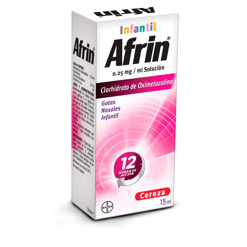 Afrin infantil 0.25 mg/ml solución nasal frasco con 15 mL. | Farmacia Avante