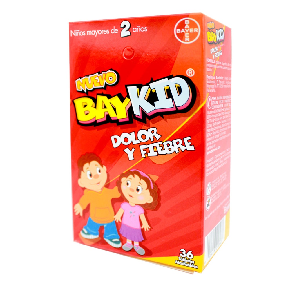 Baykid dolor y fiebre dispensador x 36 tabletas | Farmacia Avante